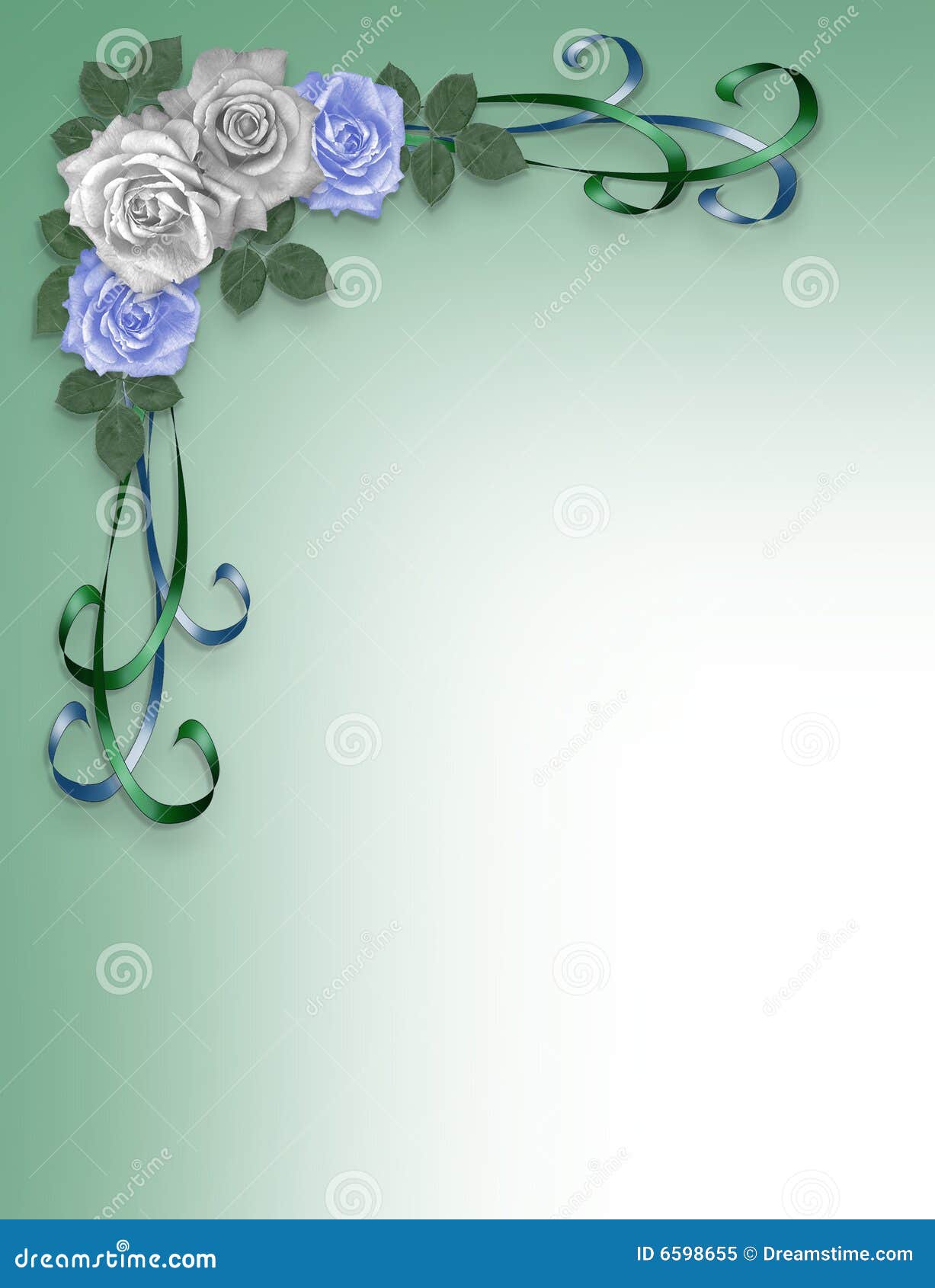 Blue white roses border stock illustration. Illustration of page - 6598655