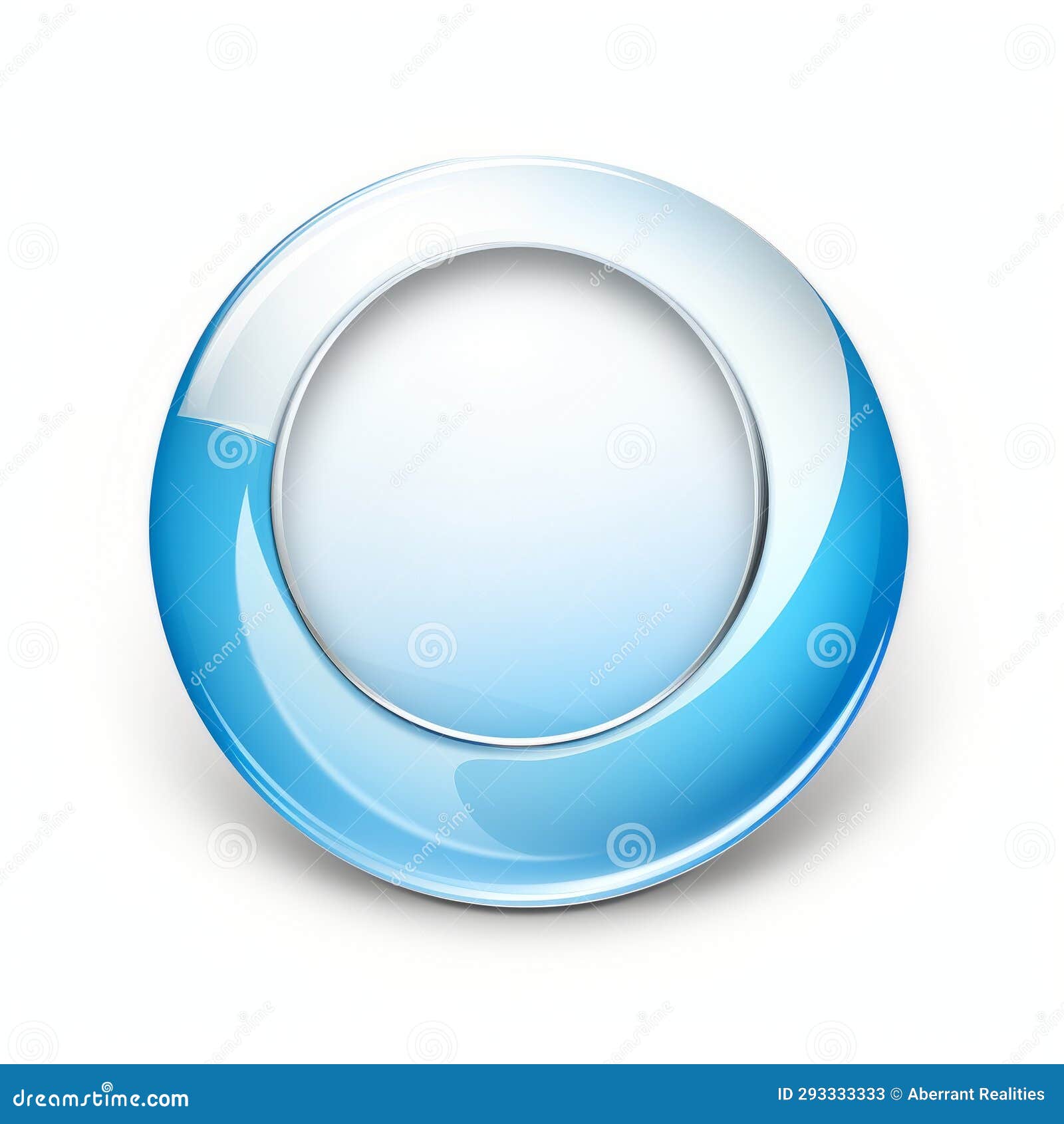 A Blue and White Round Button on a White Background Stock Illustration ...