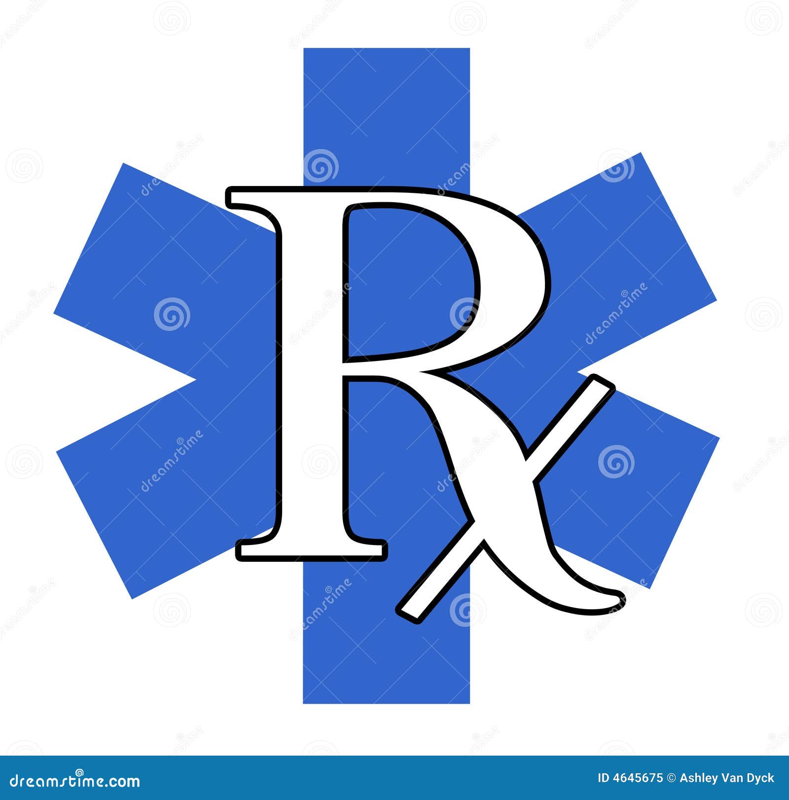 Blue and White RX stock vector. Illustration of symbol - 4645675