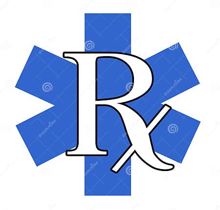 Blue and White RX stock vector. Illustration of symbol - 4645675