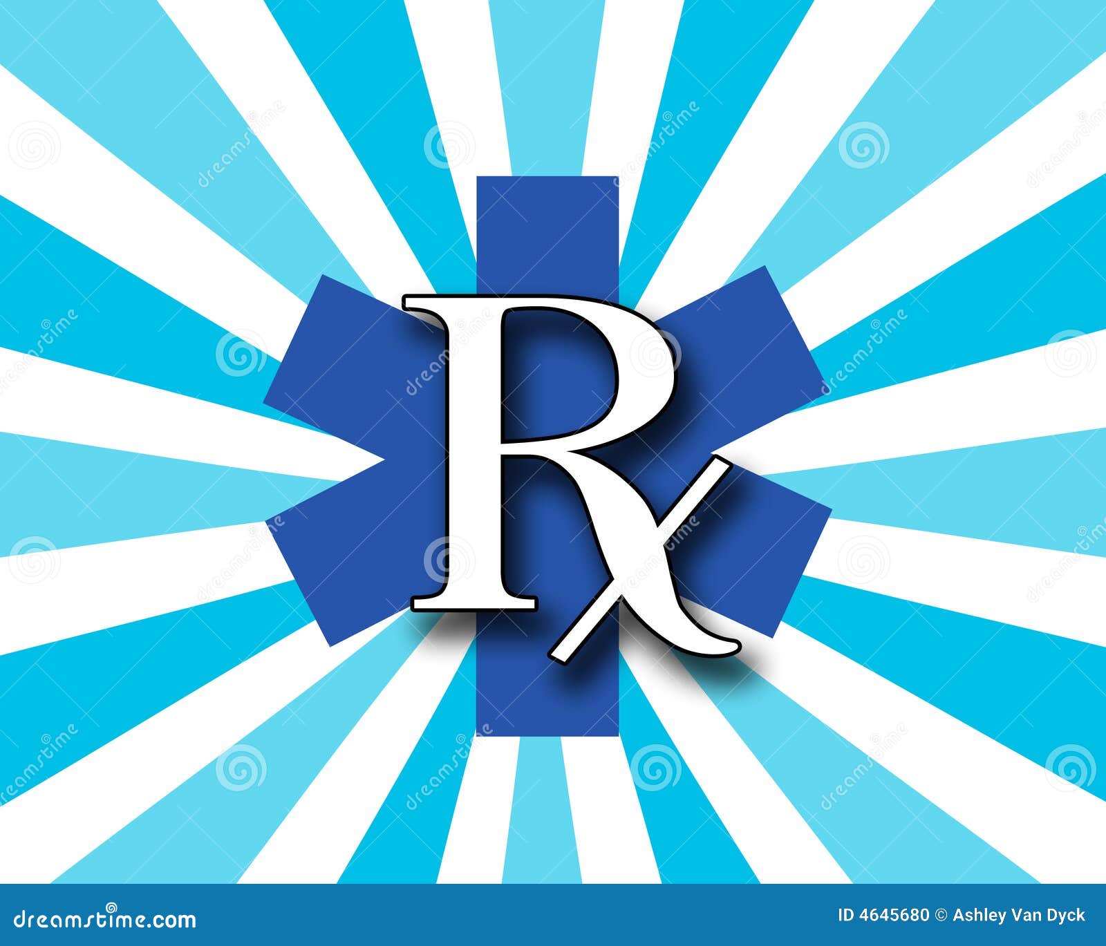 Blue and White RX stock illustration. Illustration of medicine - 4645680