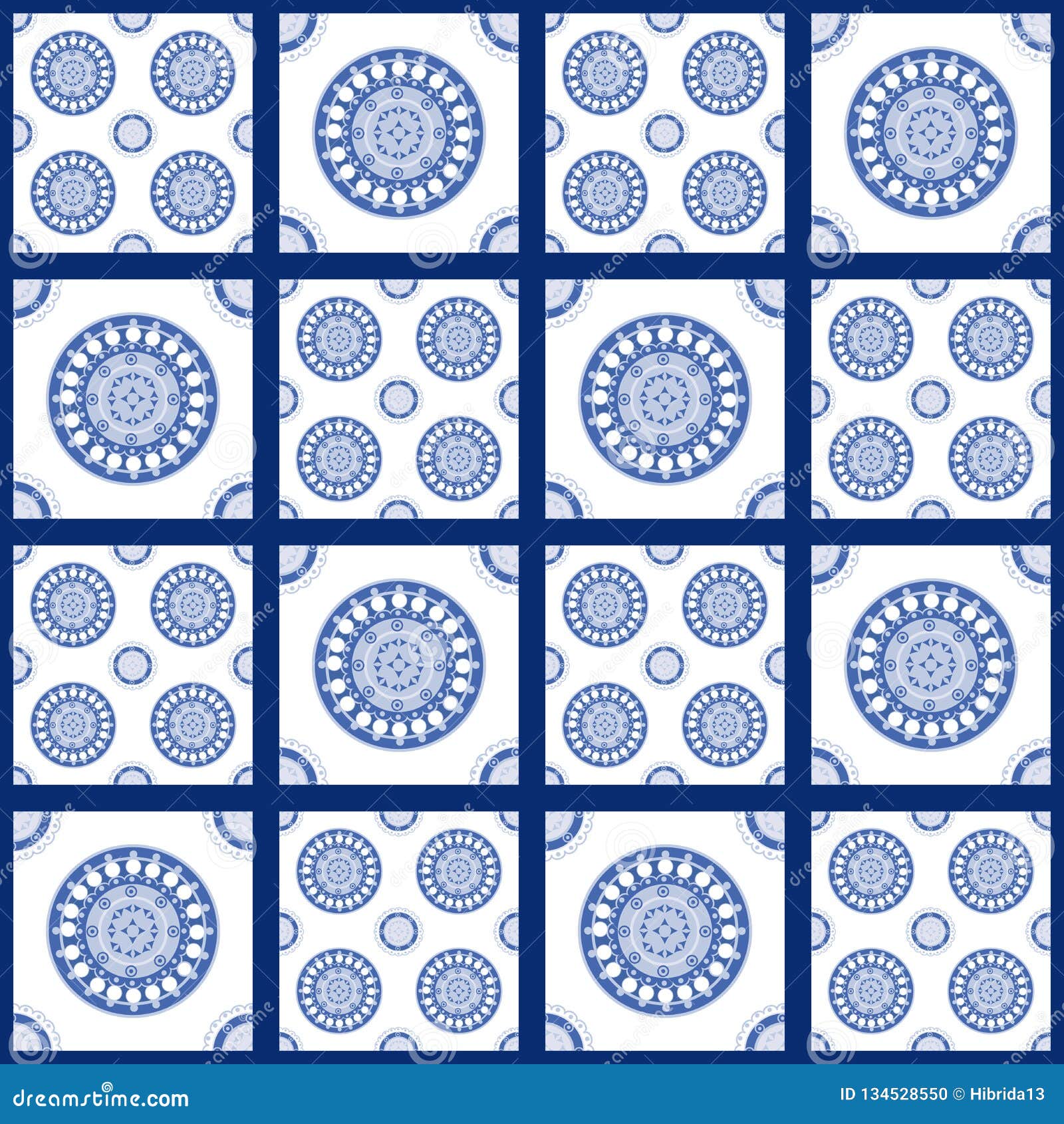Blue and White Seamless Pattern for Ceramic, Porcelain, Chinaware Stock ...