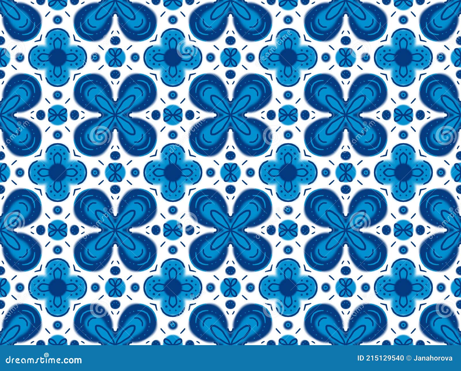 Blue and White Seamless Pattern Stock Illustration - Illustration of ...
