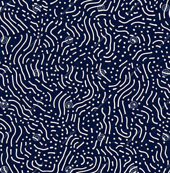 A Blue and White Seamless Pattern of Small Simple Squiggles Stock ...