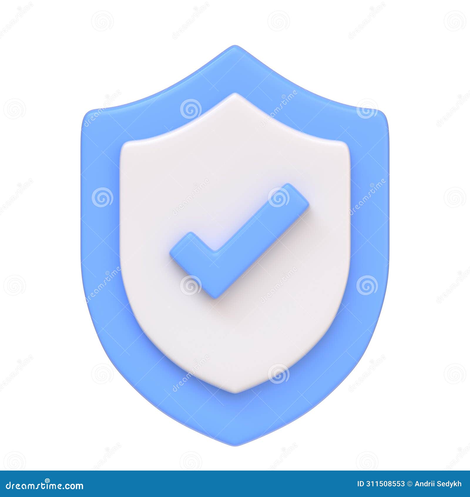 Blue and White Shield with a Check Mark, Symbolizing Verification or ...