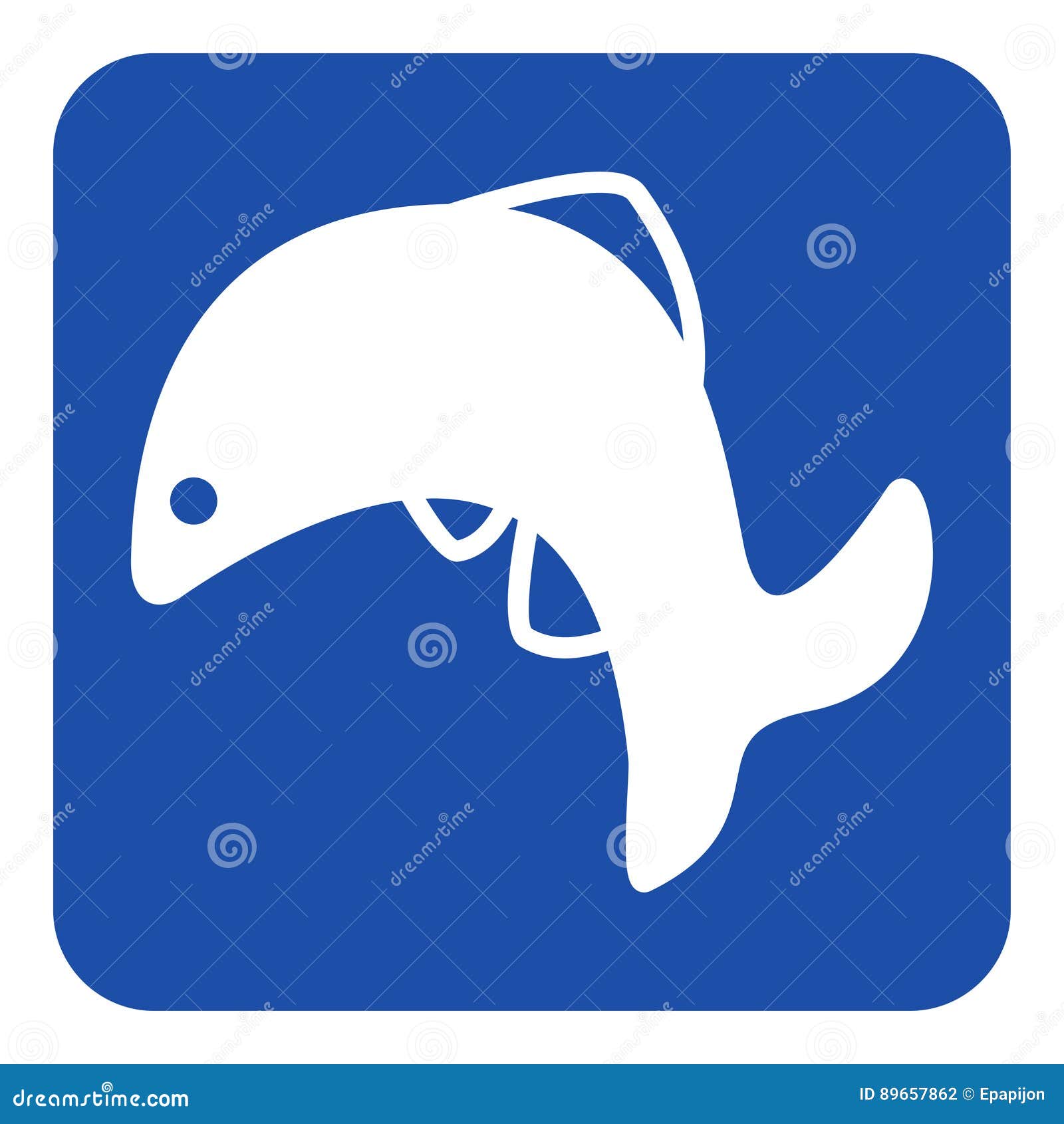Blue, White Sign - Jumping Fish, Dolphin Icon Stock Vector ...