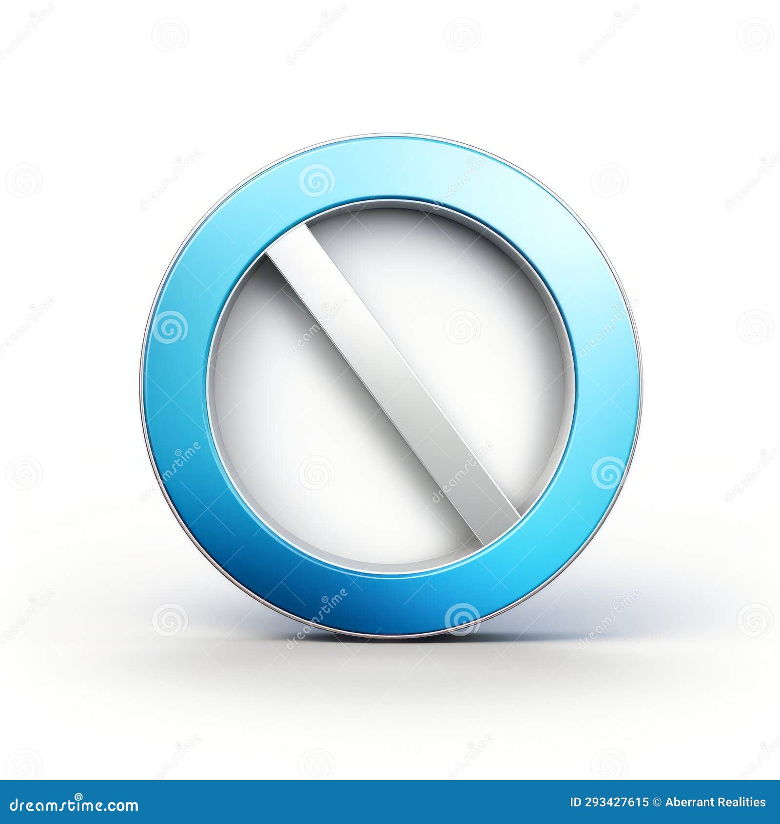 A Blue and White Sign with a No Entry Symbol Stock Illustration ...