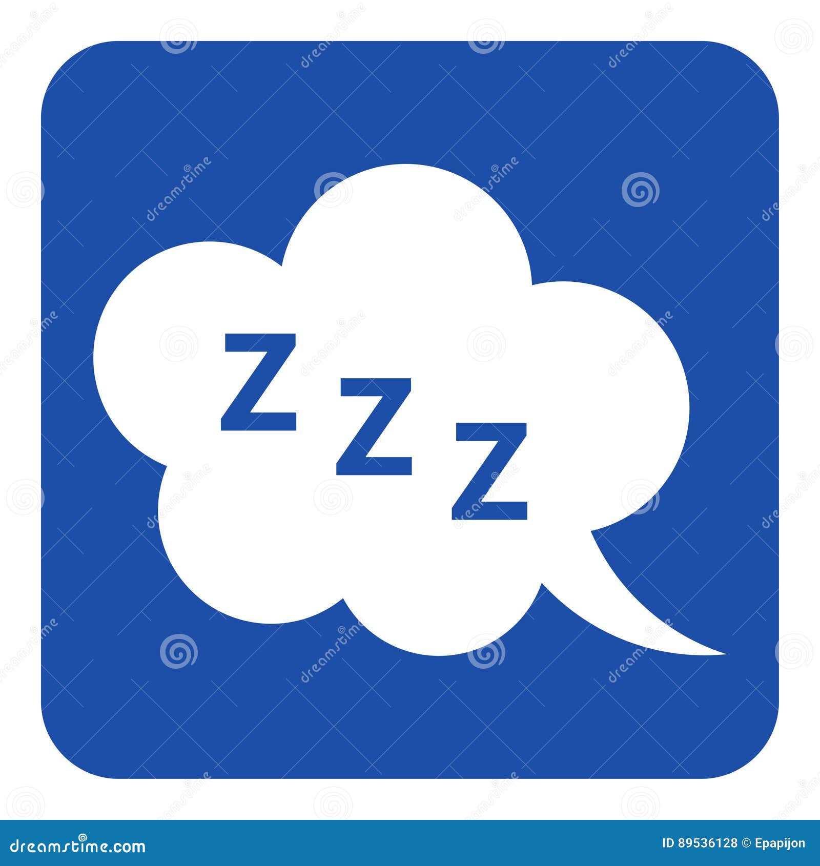 Blue, White Sign - ZZZ Speech Bubble Icon Stock Vector - Illustration ...