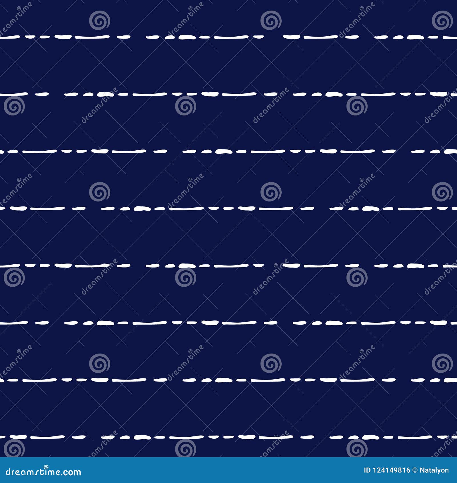 Blue and White Simple Geometric Hand Drawn Stripes Seamless Pattern ...