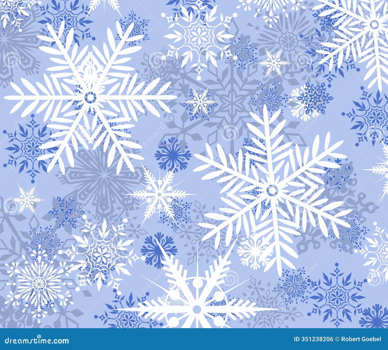 A Blue and White Snowflake Background Stock Illustration - Illustration ...
