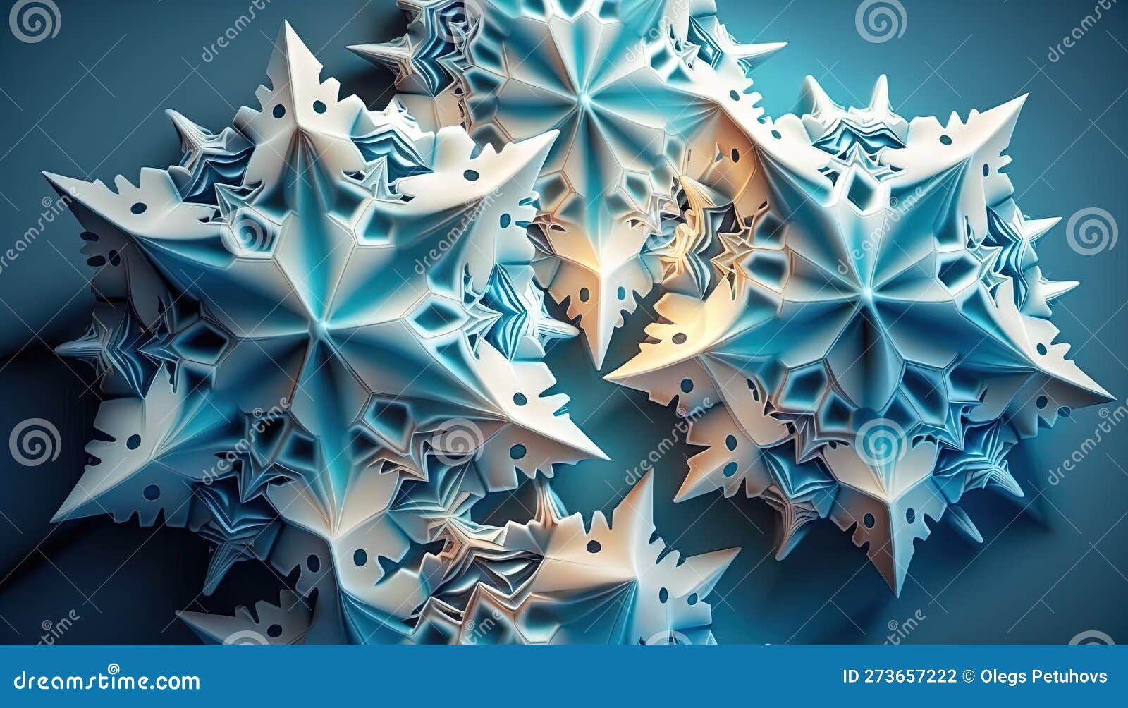 A Blue and White Snowflake is Shown in the Middle of the Image Stock ...