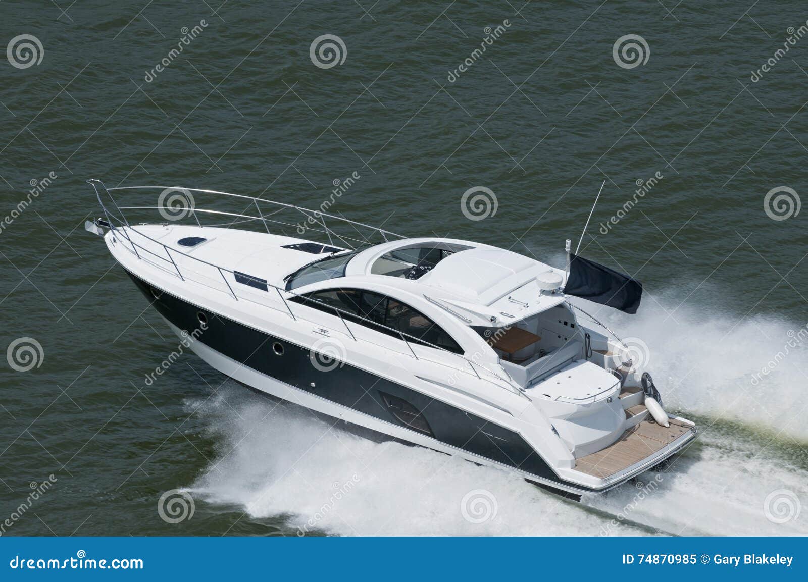 Blue and White Speedboat stock image. Image of white - 74870985
