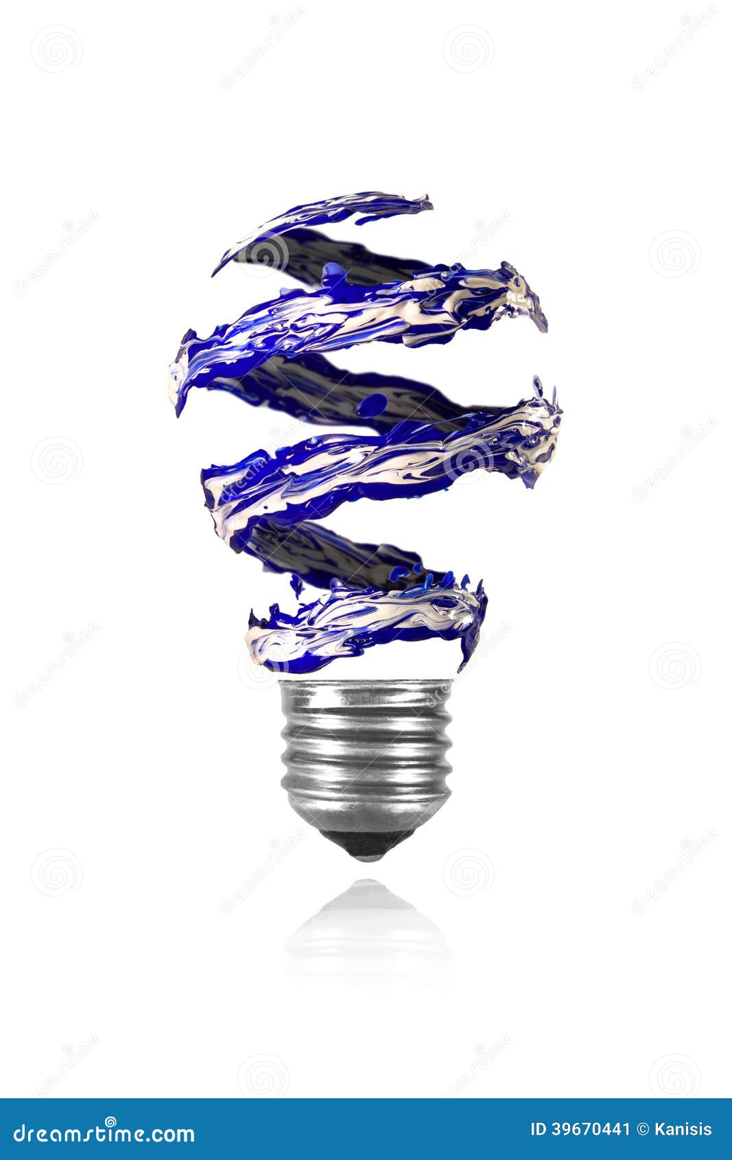 Blue White Spiral Paint Trace Made Light Bulb Stock Illustration ...