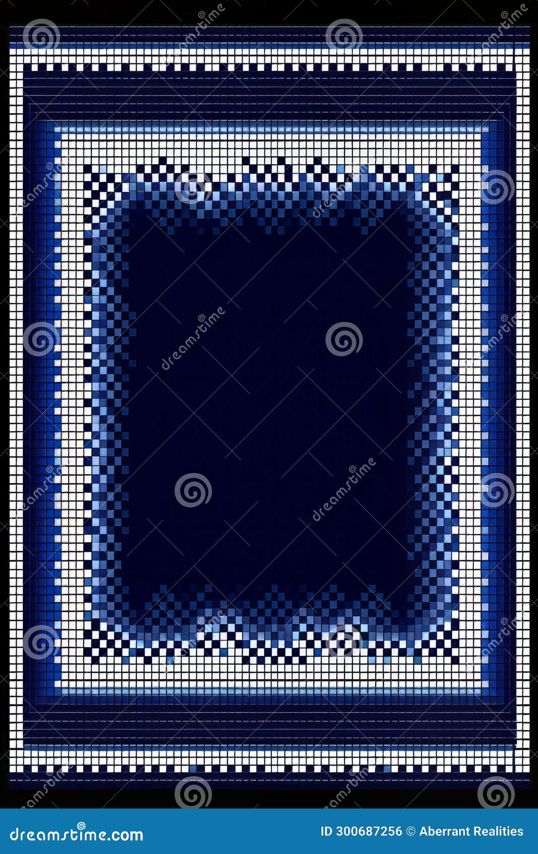 A Blue and White Square Pattern on a Black Background Stock ...