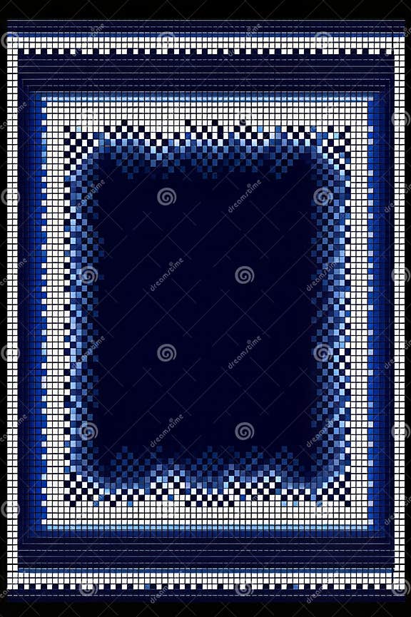 A Blue and White Square Pattern on a Black Background Stock ...