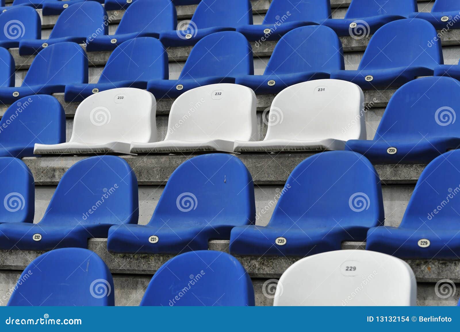 Blue and White Stadium Seats Stock Photo - Image of bluish, stadium ...