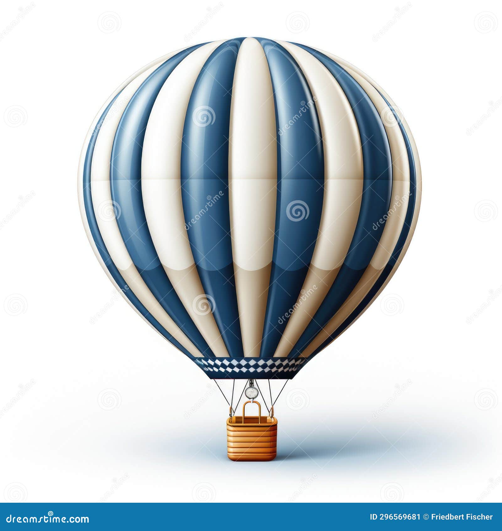 A Blue and White Striped Hot Air Balloon Stock Illustration ...