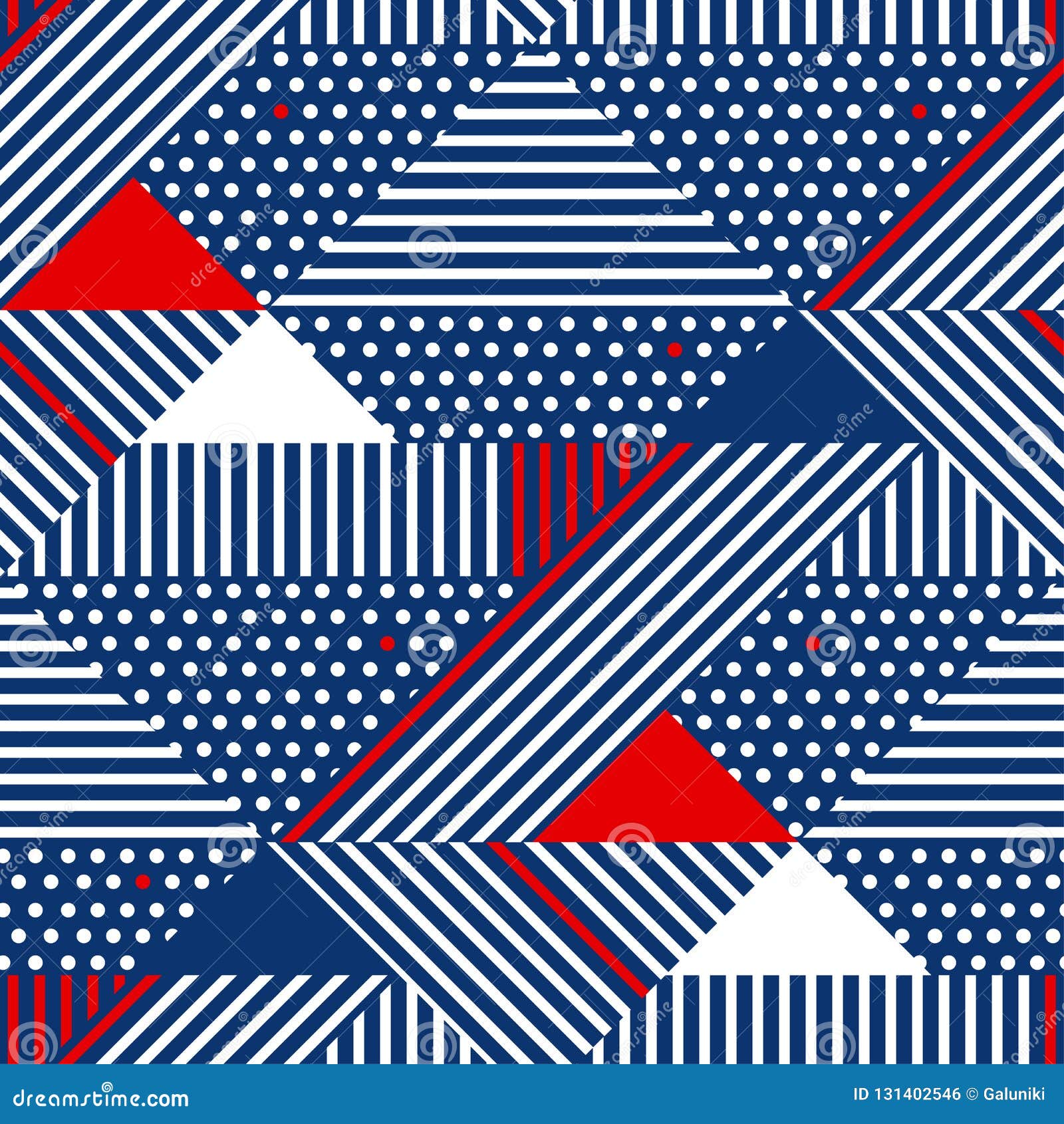 Blue and White Stripes Modern Geometric Seamless Pattern. Repeatable ...