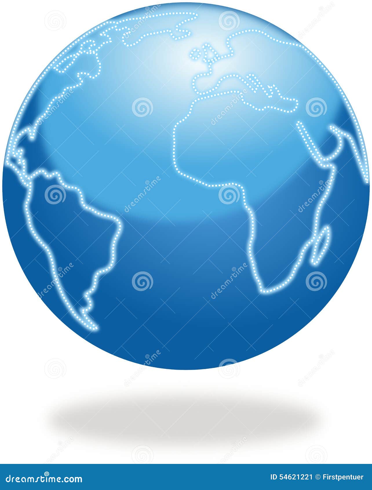 Blue and White Stylized Planet Earth Illustration Stock Illustration ...
