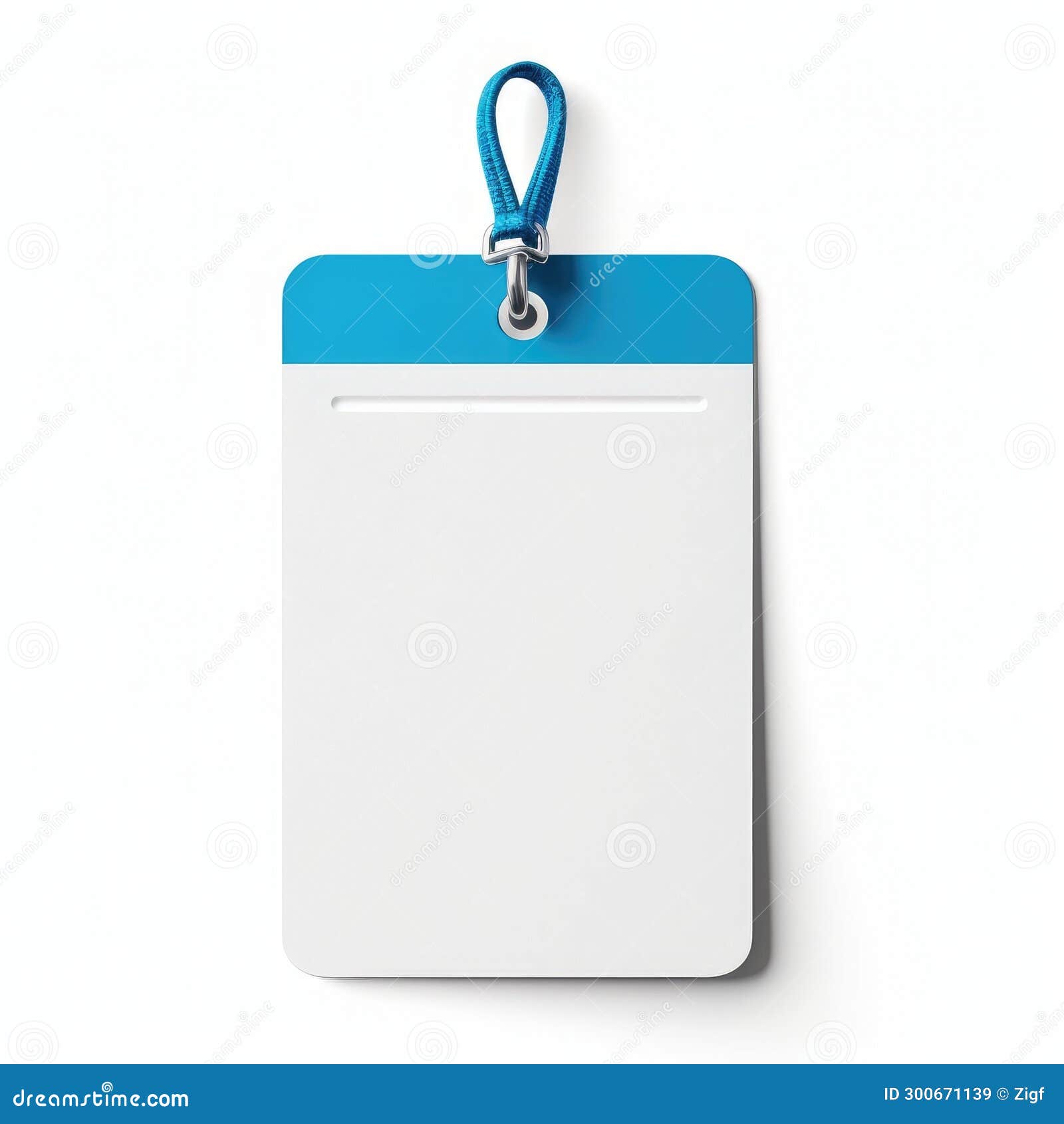 Blue and White Tag with String Attached To it. this Tag is Hanging from ...