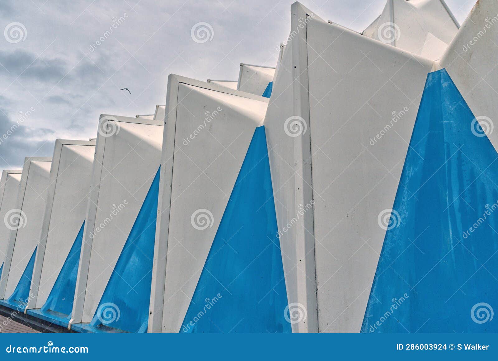 Blue and White Triangular Shaped Roof. Hunstanton, Norfolk. Stock Photo ...