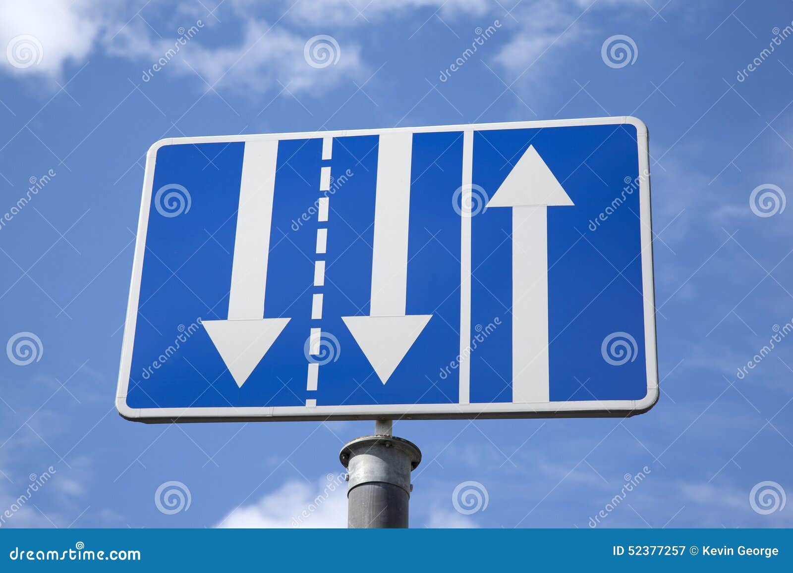 Blue and White Triple Arrow Sign Stock Image - Image of arrow, blue ...
