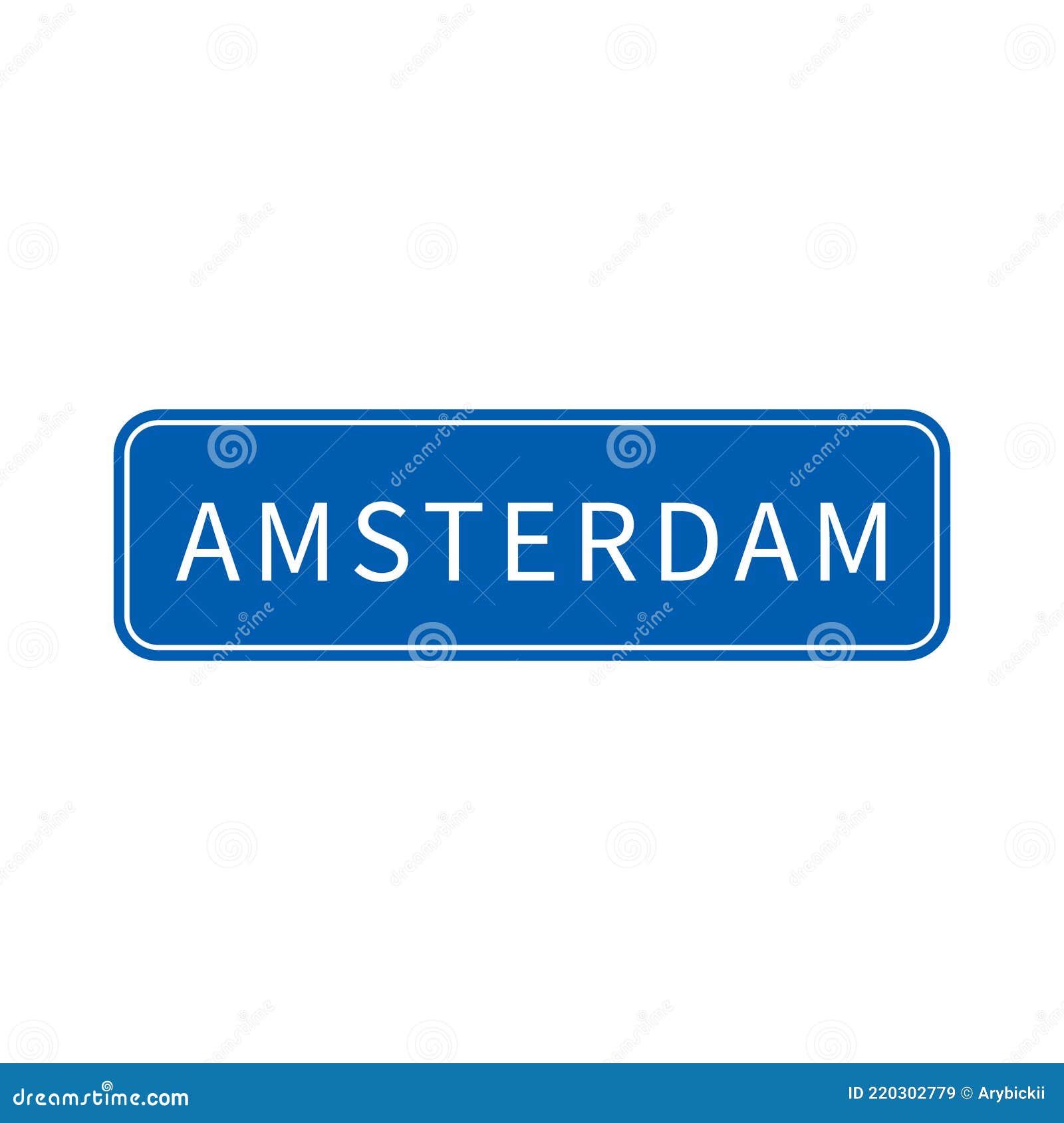 Blue and White Vector City Sign Stock Vector - Illustration of motorway ...