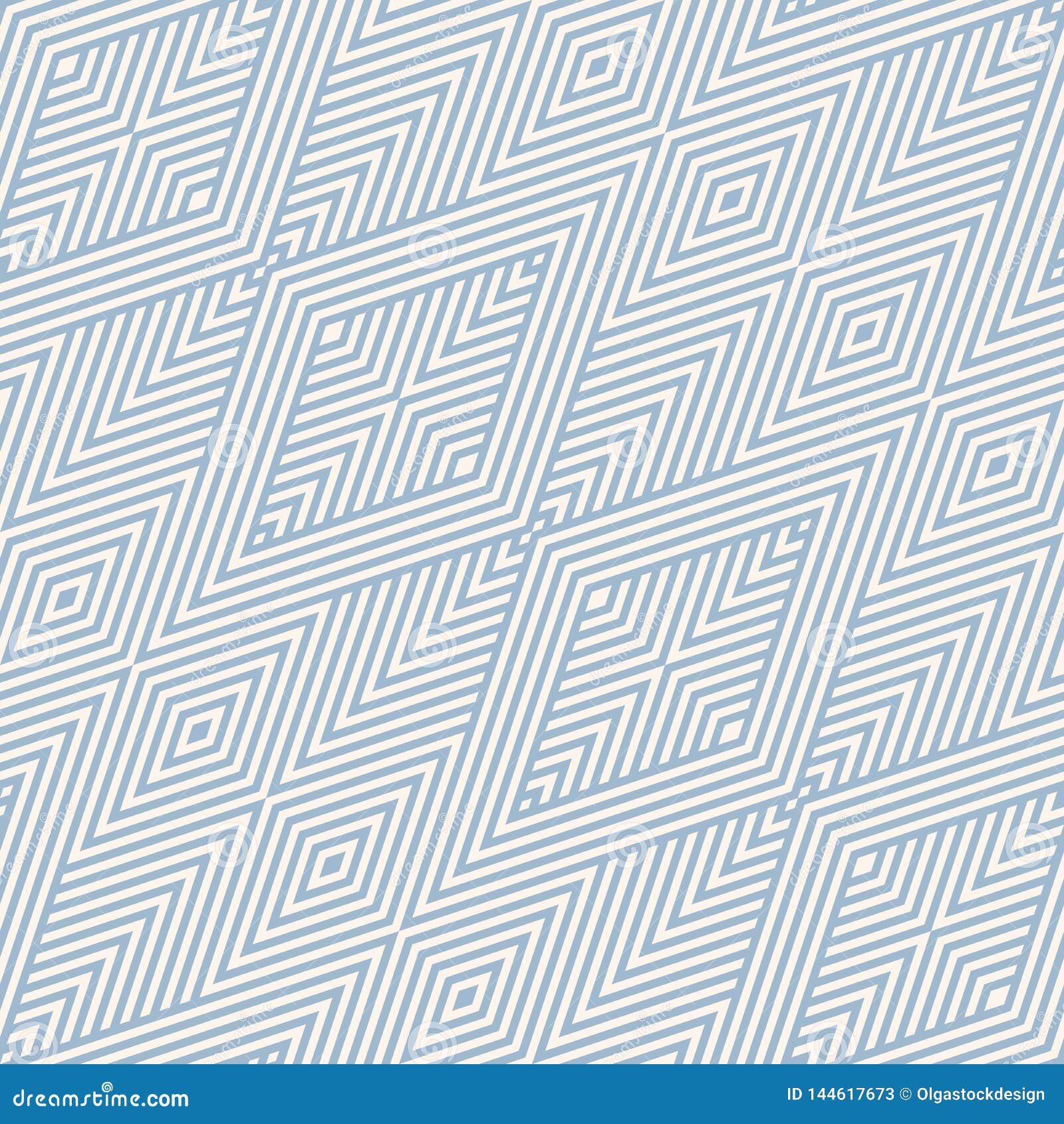 Blue and White Vector Geometric Linear Seamless Pattern with Diagonal ...