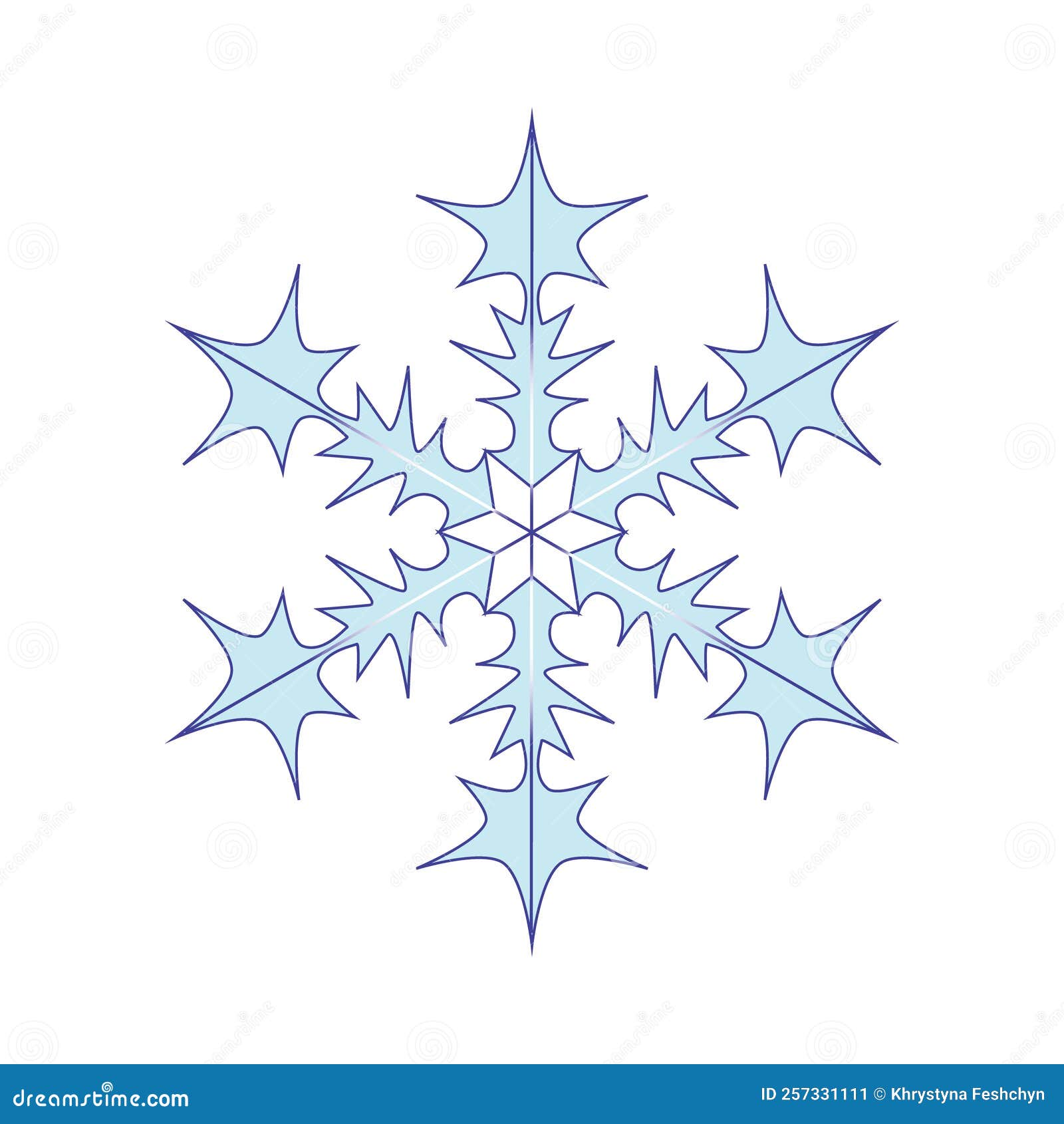 Blue-white Vector Snowflake on a Gray Background. Winter Snow Flake ...