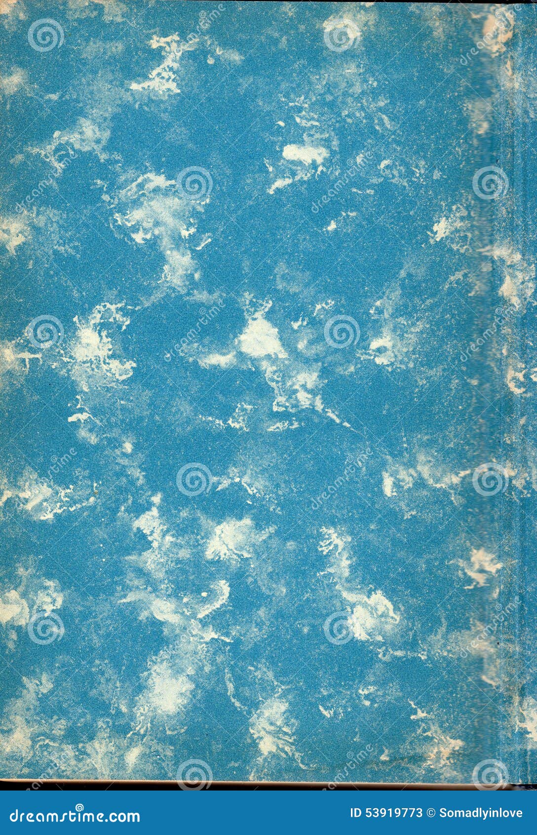 Blue and White Vintage Print Book End Paper Stock Image - Image of ...