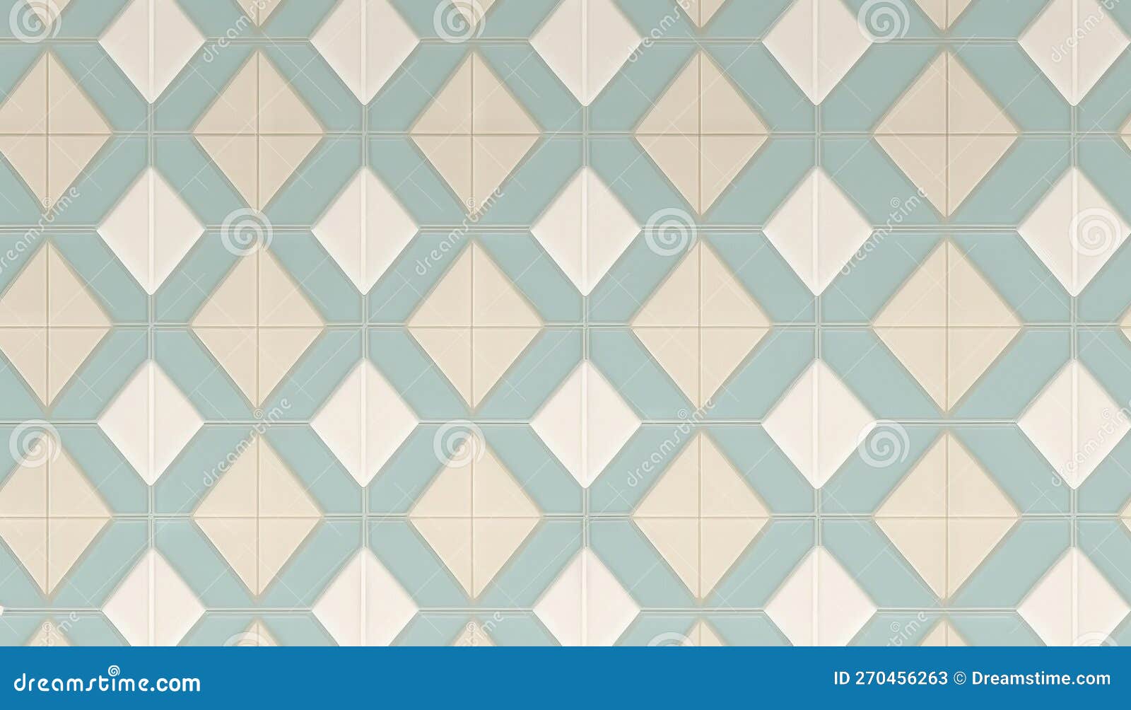 A Blue and White Wall with a Diamond Pattern on it. Generative Ai Stock ...