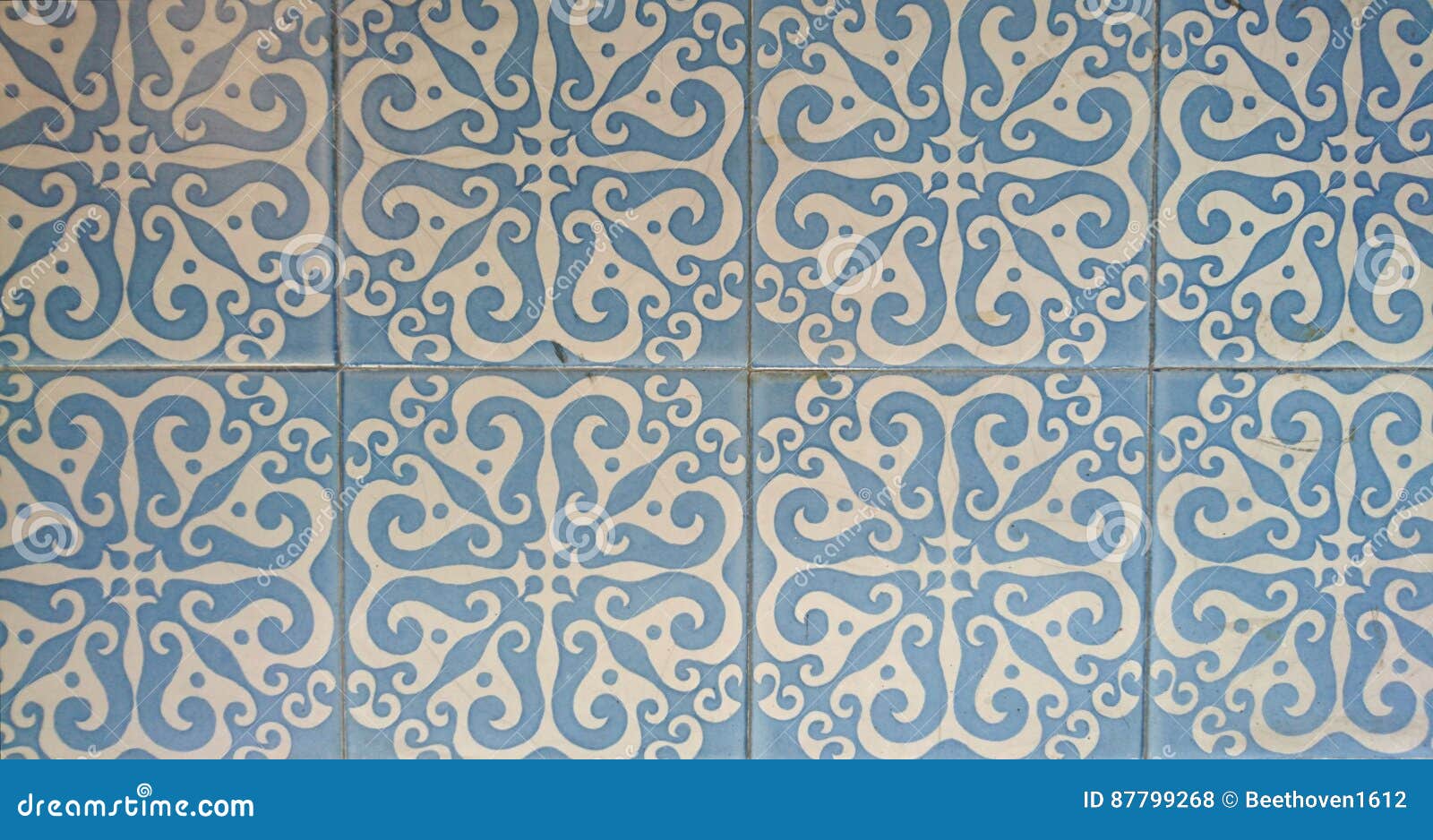 Blue and White Wall tiles stock photo. Image of ground - 87799268