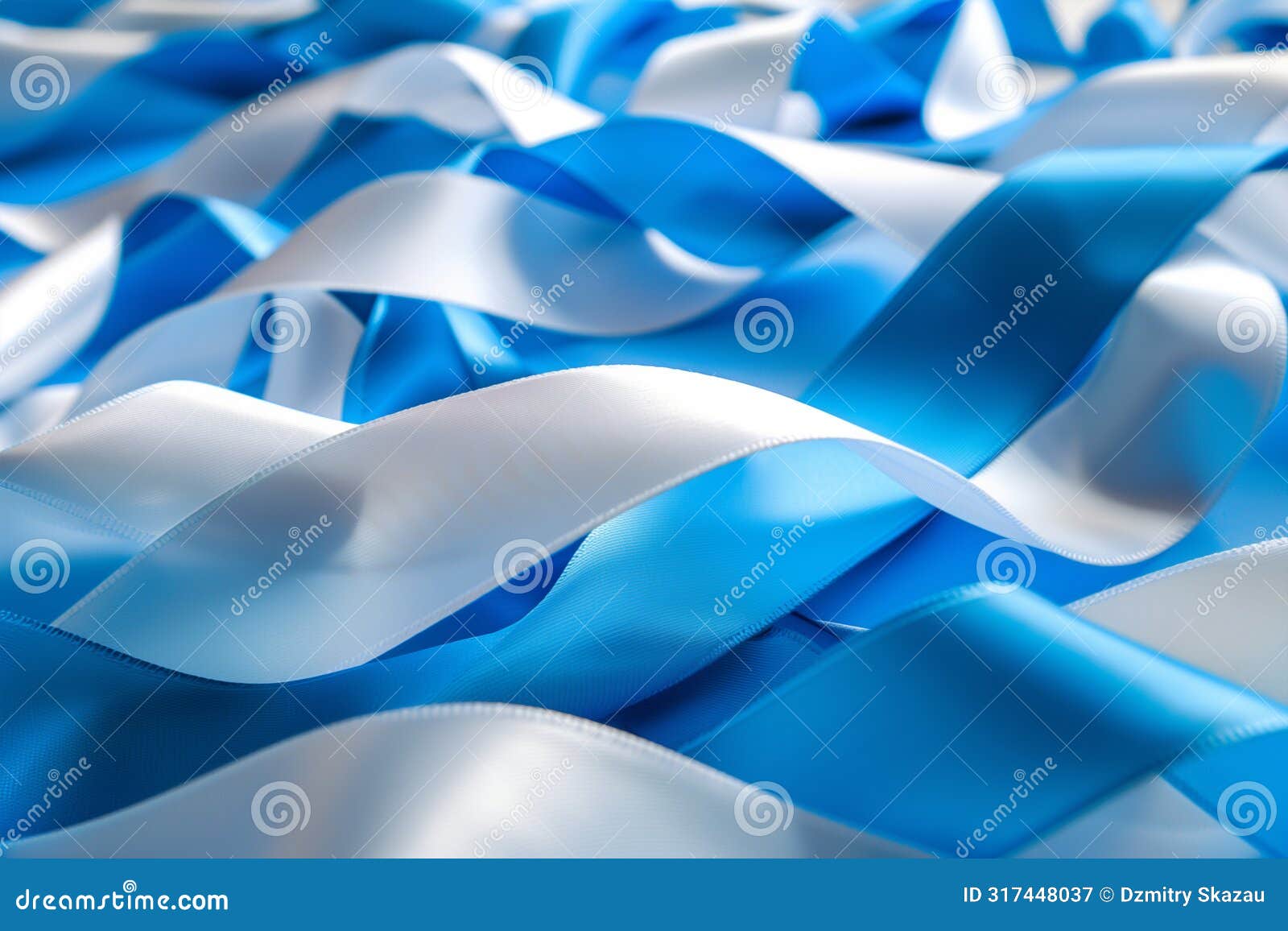 Blue and White Wavy Ribbons Background Stock Image - Image of party ...