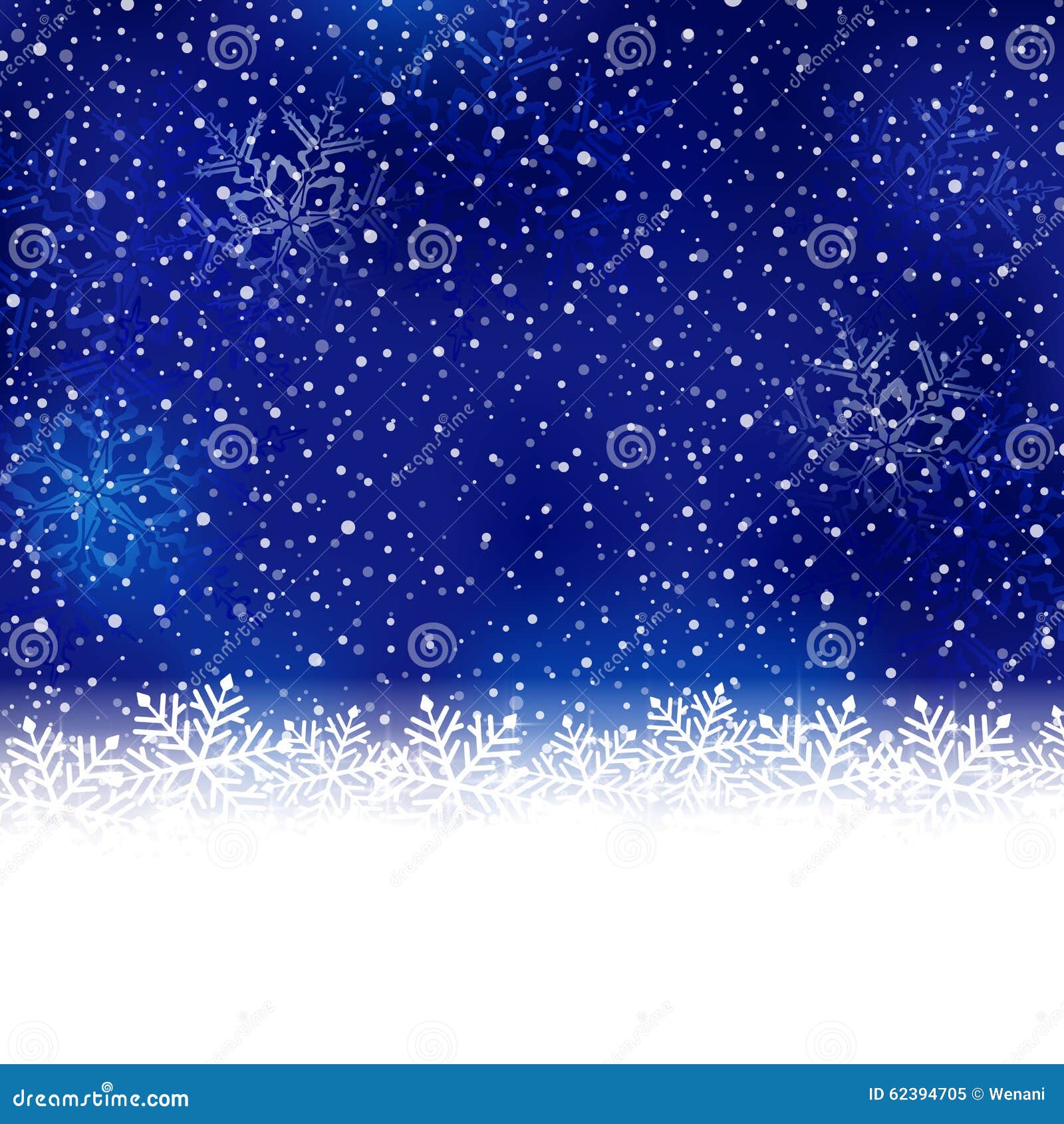 Blue White Winter, Christmas Background with Snow Flake Border Stock ...