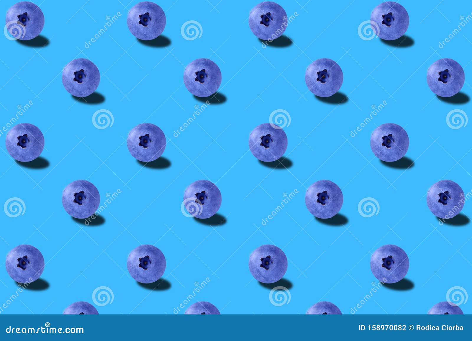 Blue Whole Blueberry Pattern on Colorful Background Stock Illustration ...