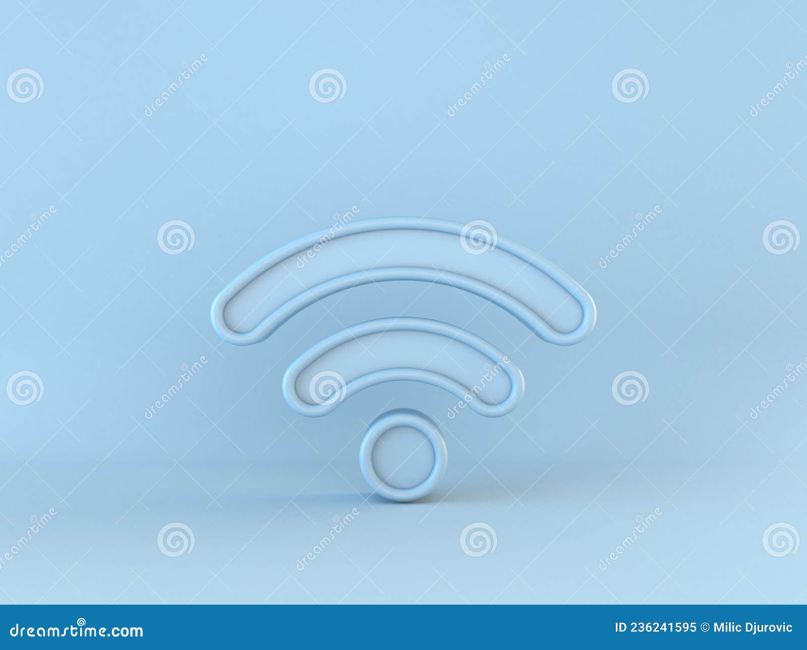 Blue Wi-Fi Wireless Internet Network Symbol 3D Stock Illustration ...