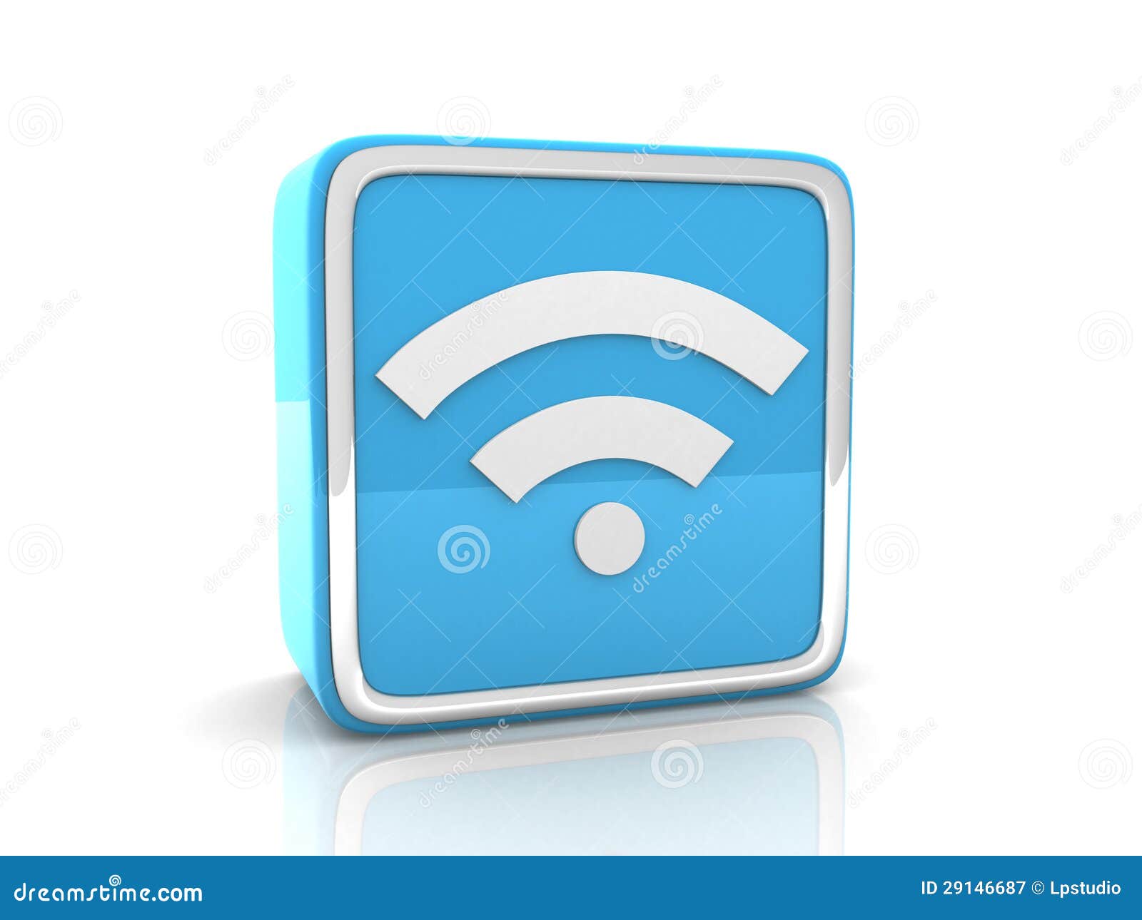 Blue wifi icon stock illustration. Illustration of info - 29146687