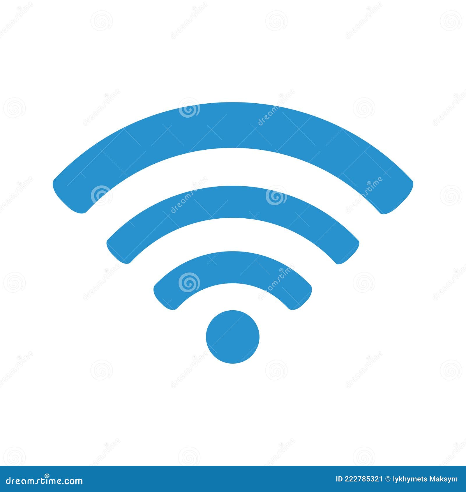 Blue WIFI Symbol Isolated on White Background. Vector Illustration ...