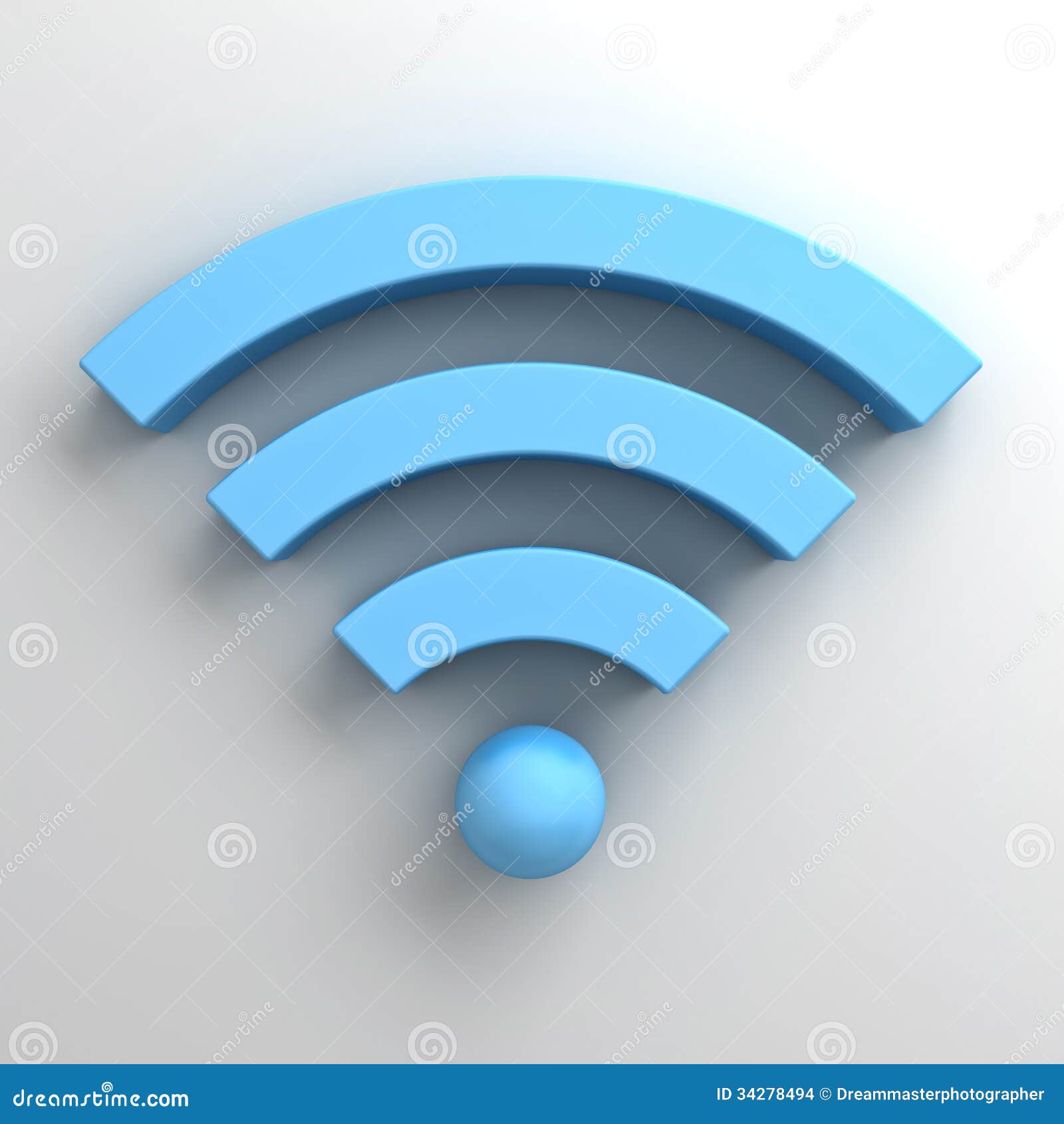 Blue Wifi Symbol or Wireless Sign on White Stock Illustration ...