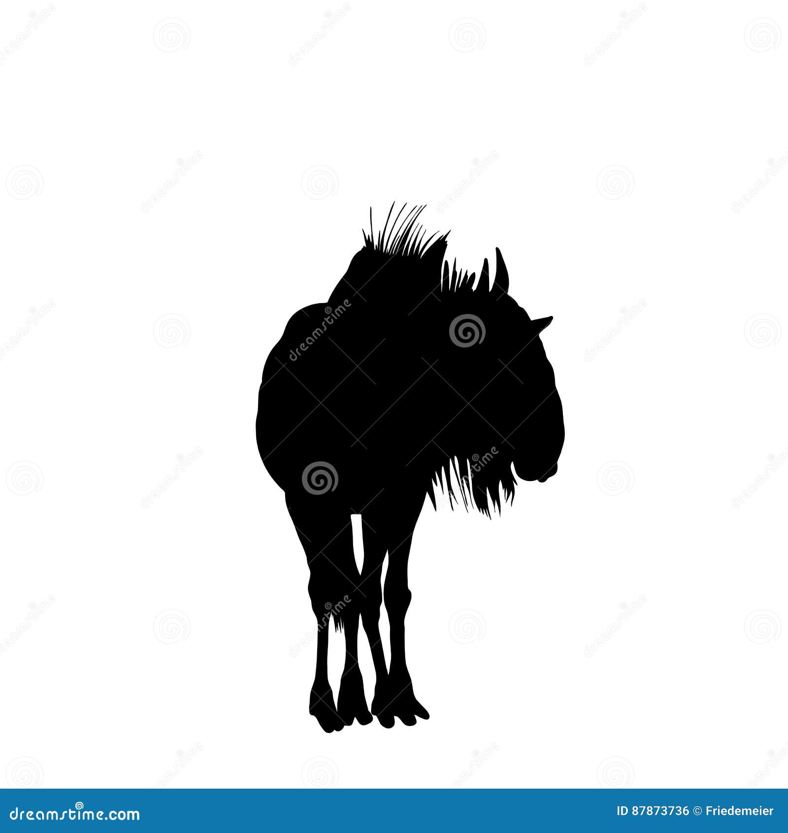 Blue Wildebeest- Silhouette Stock Vector - Illustration of antelopes ...