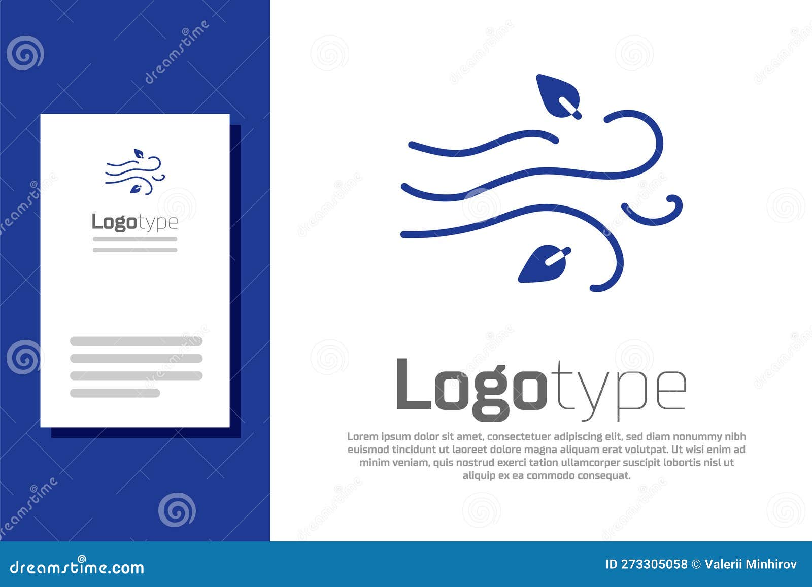 Blue Wind Icon Isolated on White Background. Windy Weather. Logo Design ...