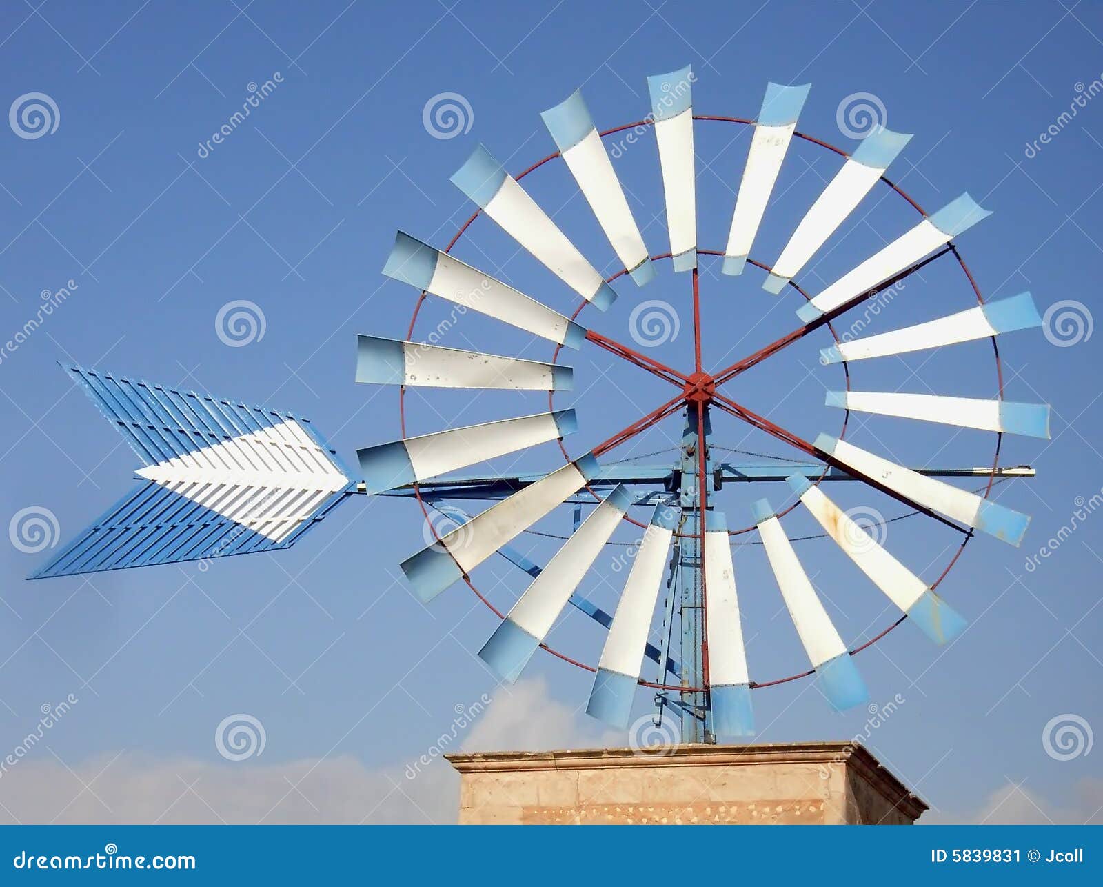 Blue Windmill 2 stock image. Image of rural, island, agriculture - 5839831