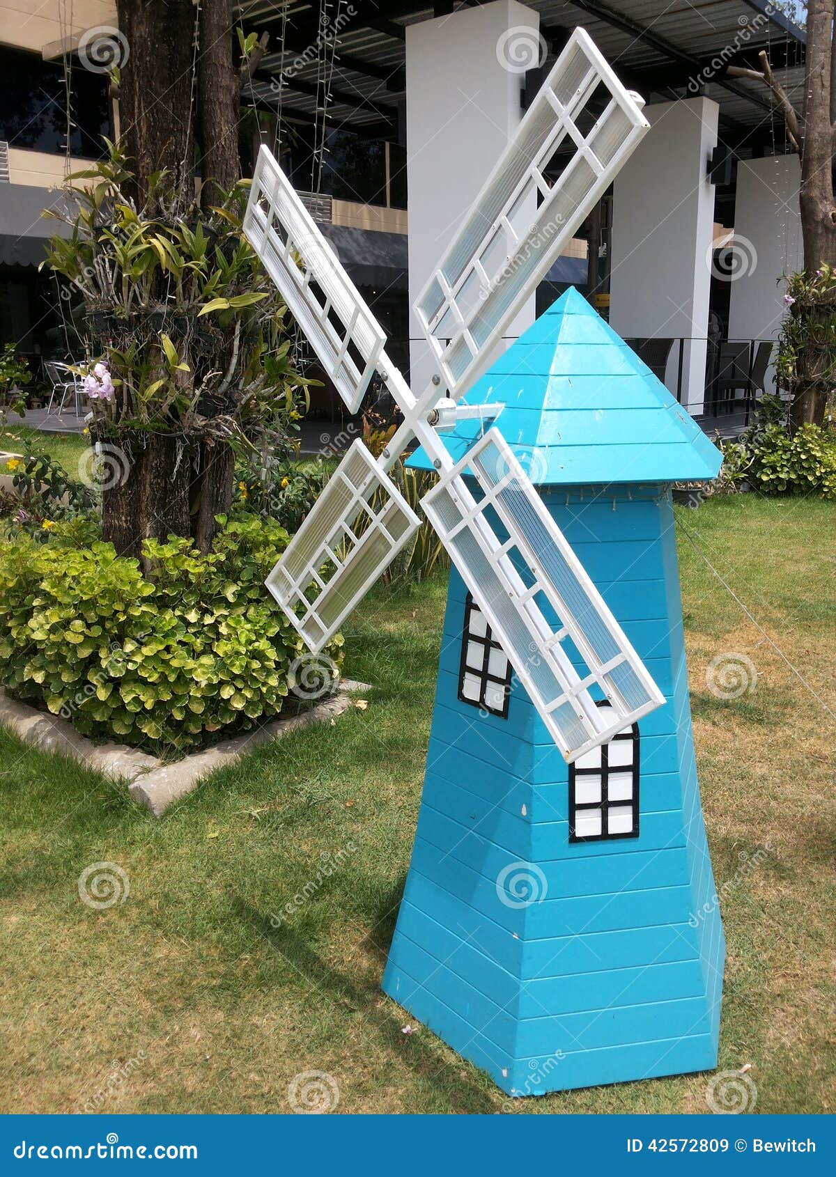 Blue Windmill stock image. Image of blue, windmill, garden - 42572809