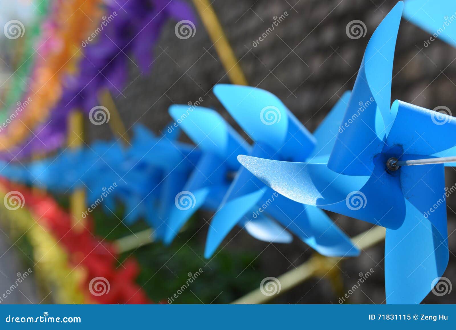 Blue windmills stock image. Image of entertainment, china - 71831115