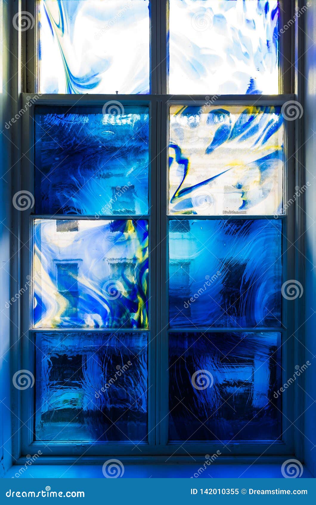 Blue window frame stock image. Image of light, white - 142010355