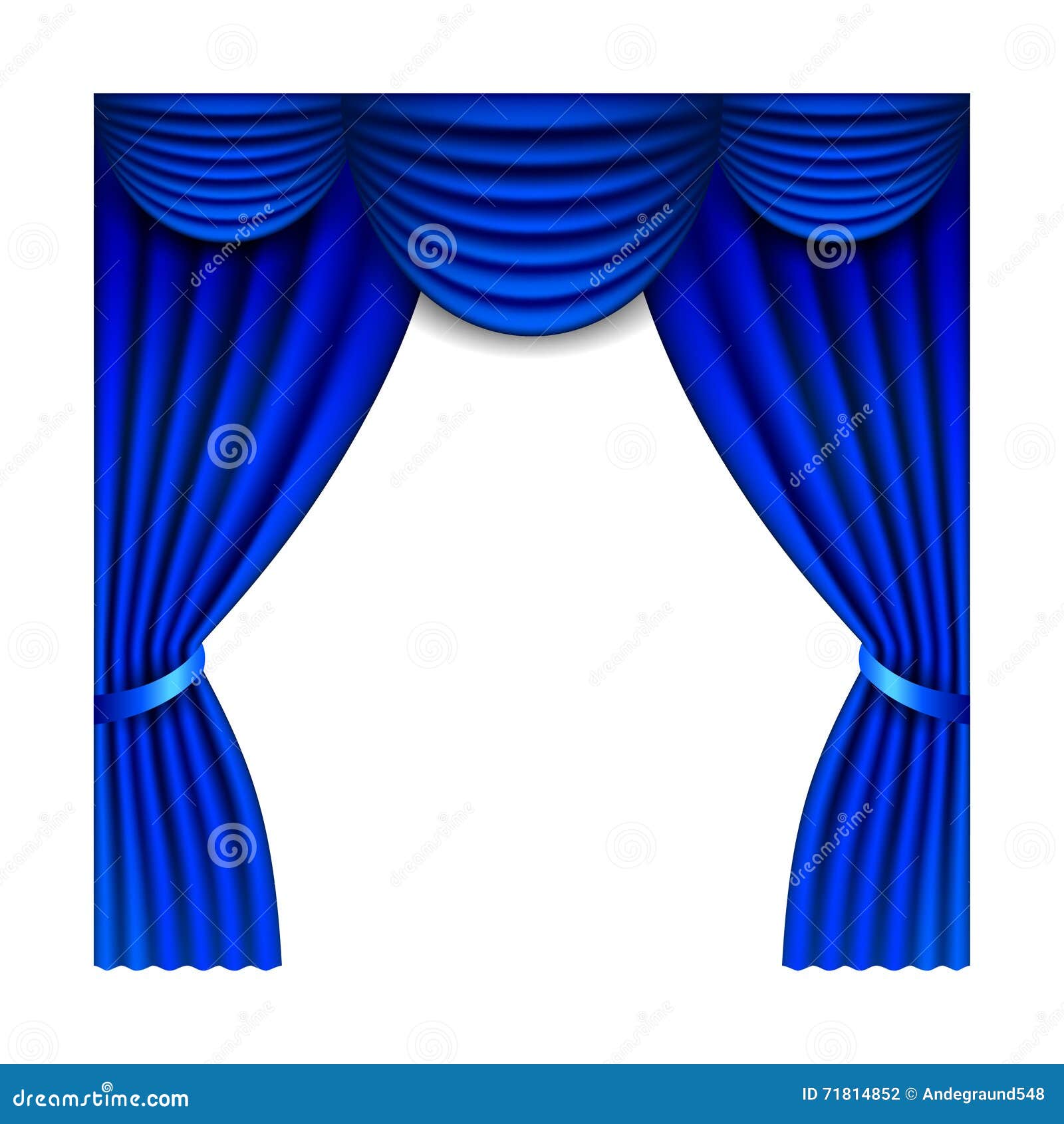 Blue Window Curtains on White Vector Stock Vector - Illustration of ...