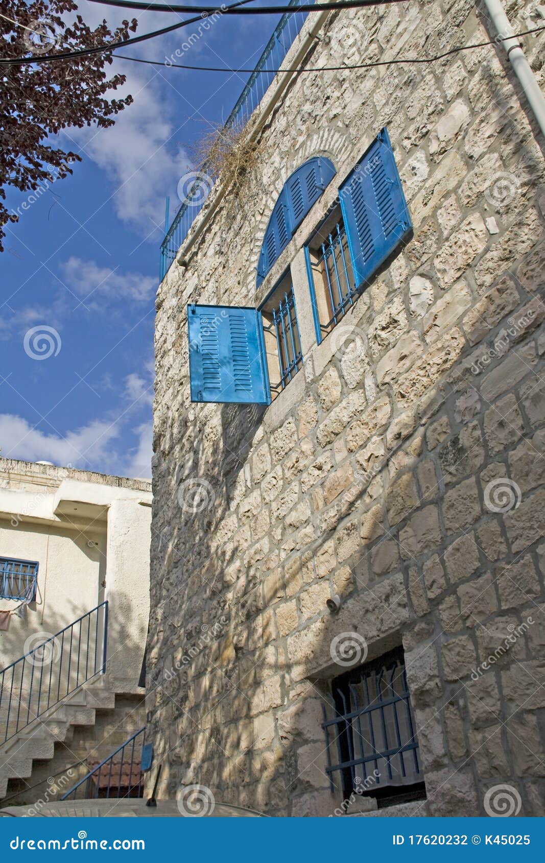 Blue Window in Old Jerusalem S House Stock Photo - Image of ancient ...