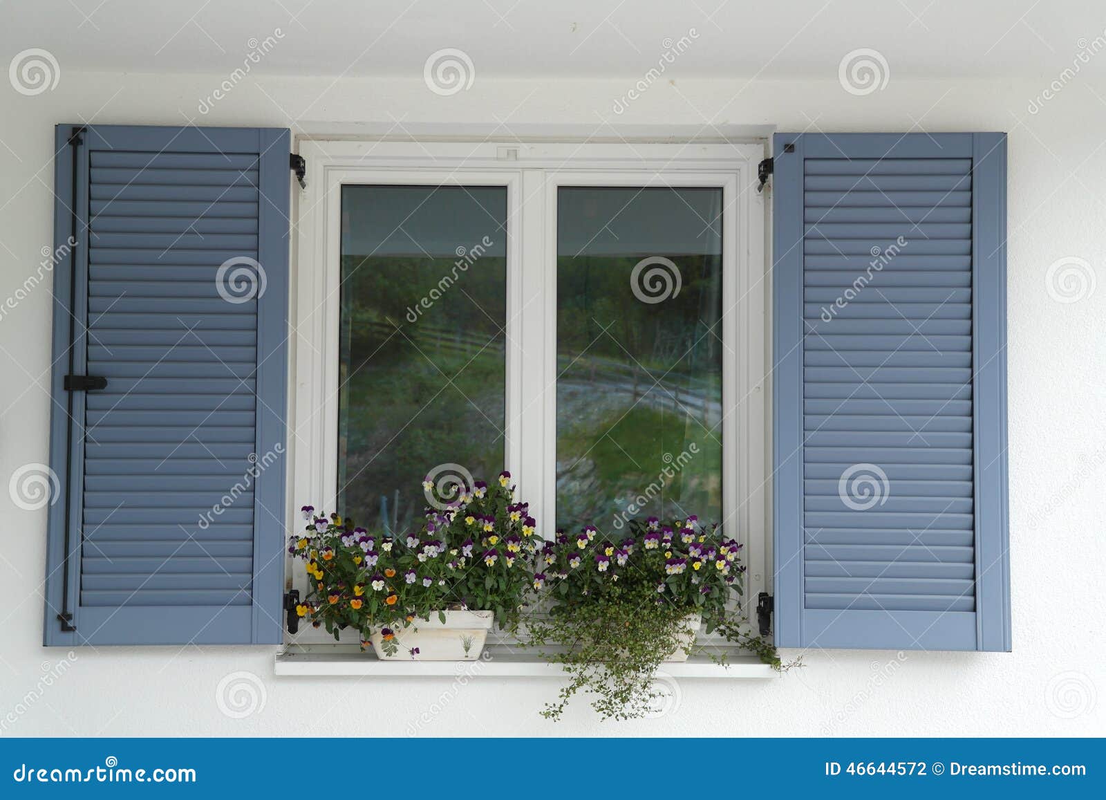 Blue window shutter stock photo. Image of built, shutter - 46644572