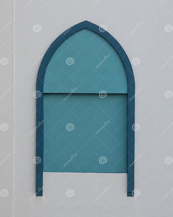 Blue Window on the Wall of the House Stock Image - Image of lamp ...
