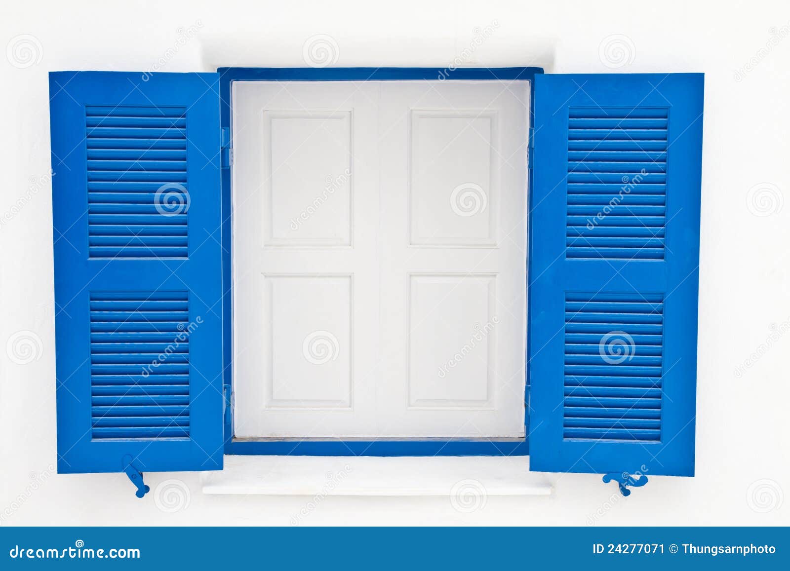 Blue window on white house stock image. Image of abstract - 24277071